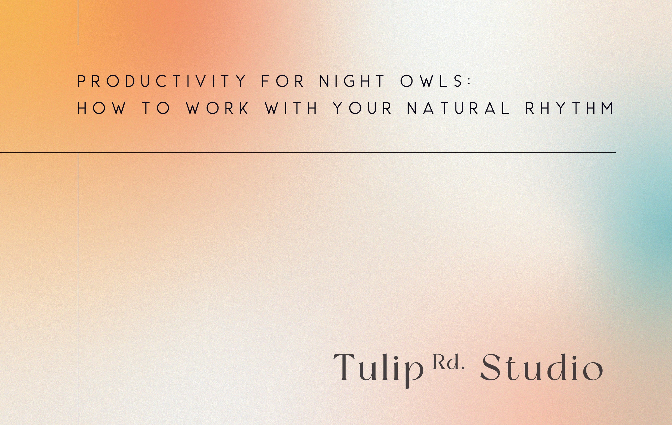 Productivity for Night Owls: How to Work with Your Natural Rhythm ...