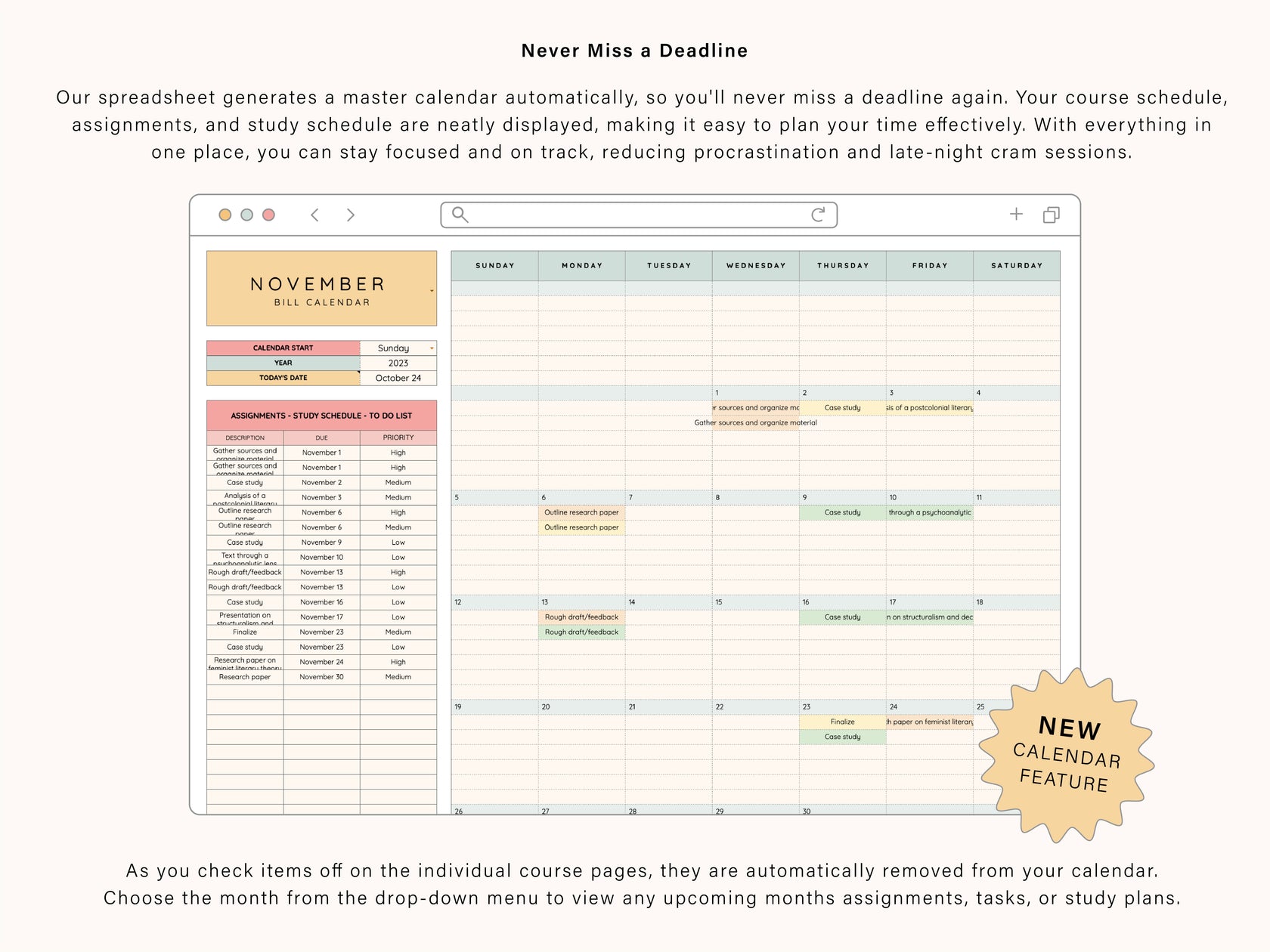 Student Planner | Google Sheets Template – Tulip Rd. Studio