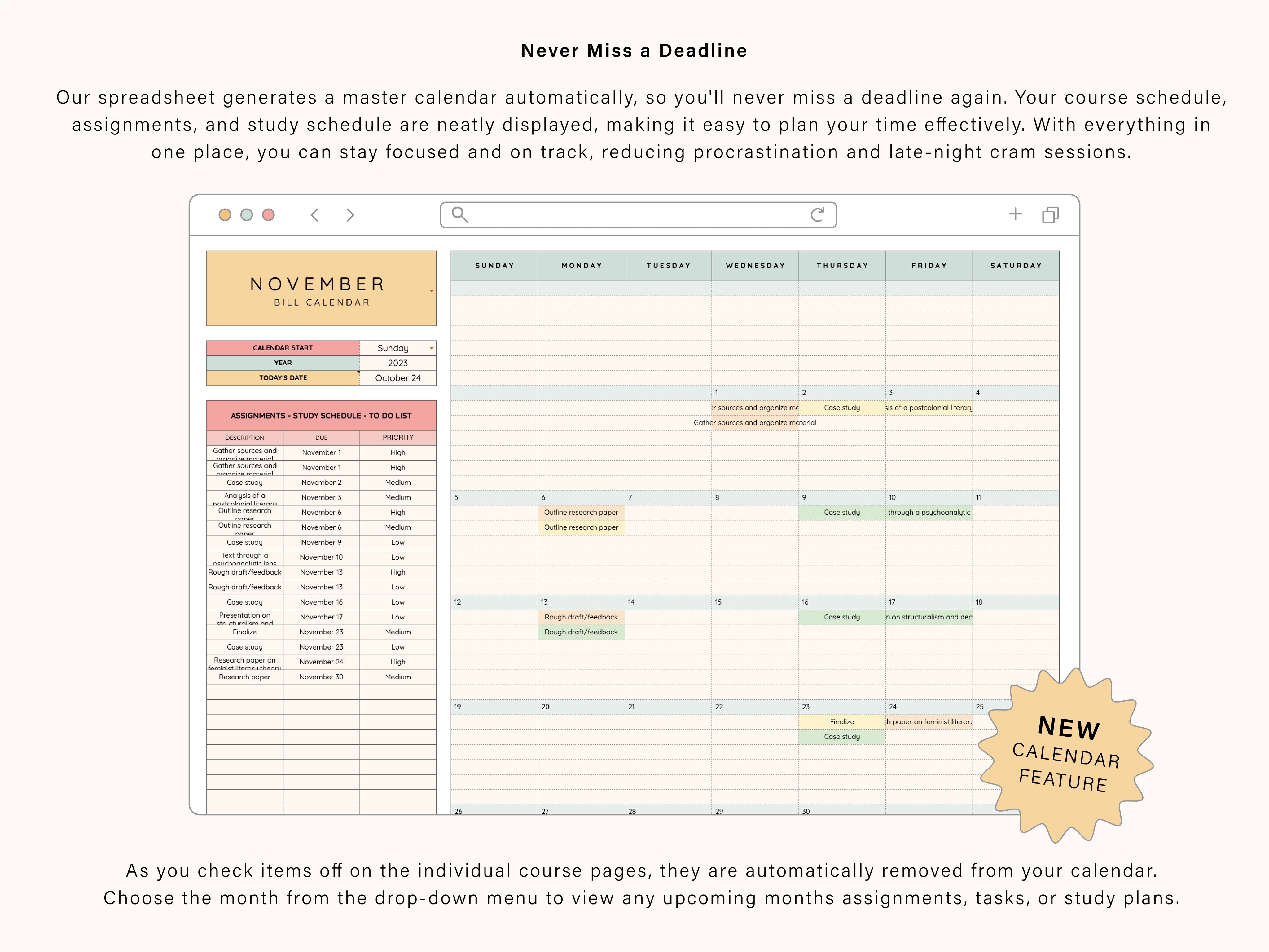 Student Planner | Google Sheets Template – Tulip Rd. Studio