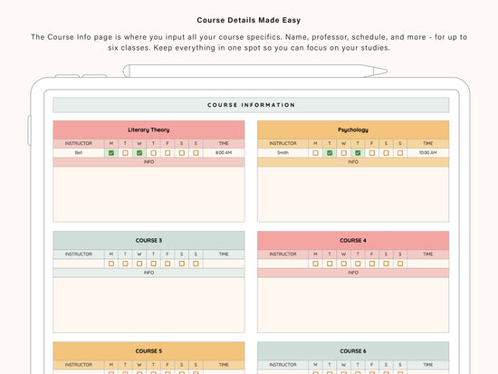 Student Planner | Google Sheets Template – Tulip Rd. Studio