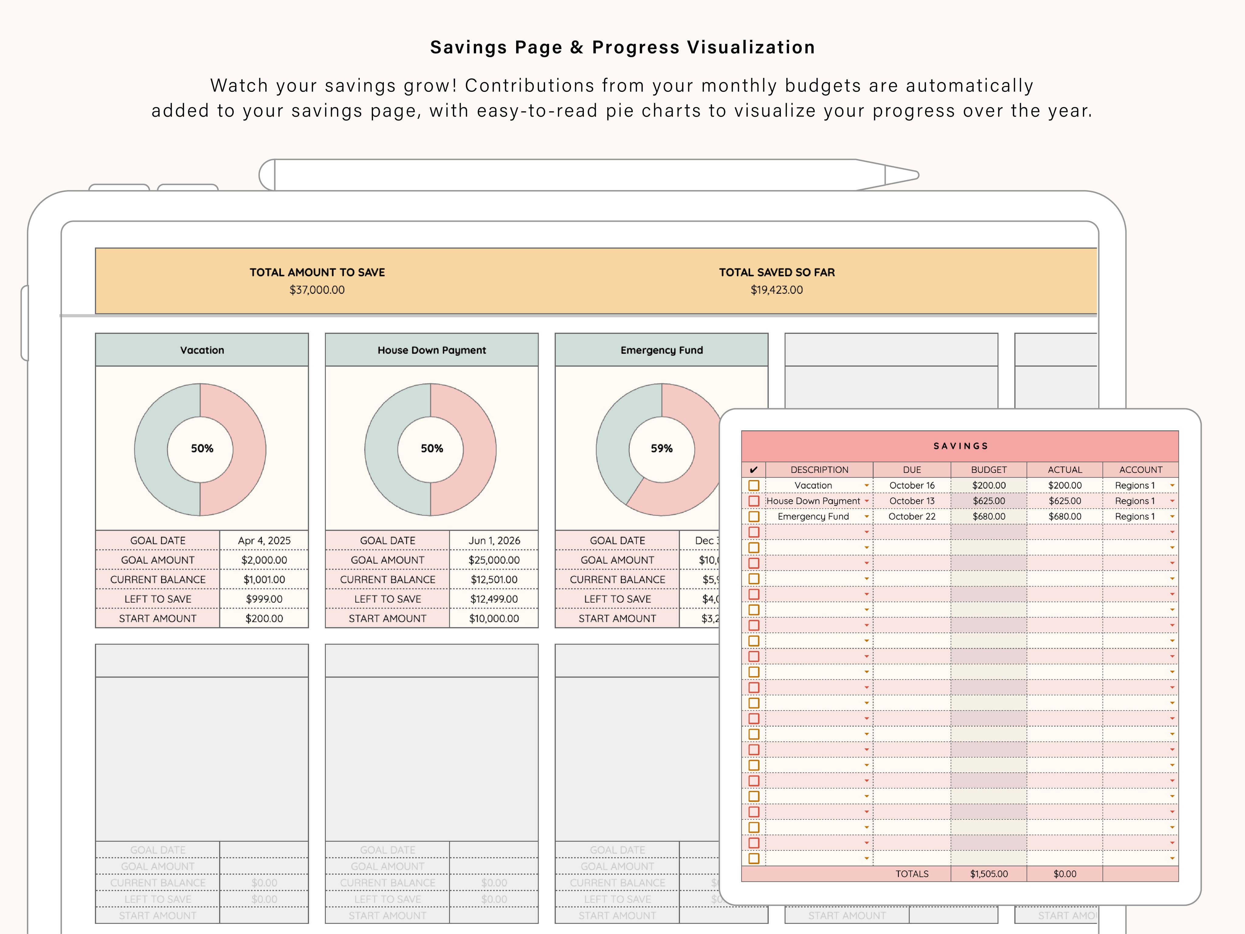 Multi-Account Budget Spreadsheet | Google Sheets Template – Tulip Rd ...